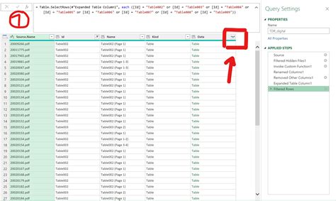 extract table rows from multiple tables imported t microsoft