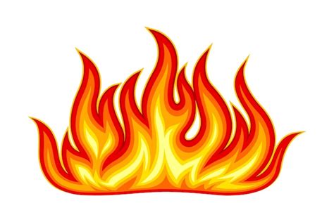 Premium Vector Fire Flames With Bright Orange Blazing Tongues Vector