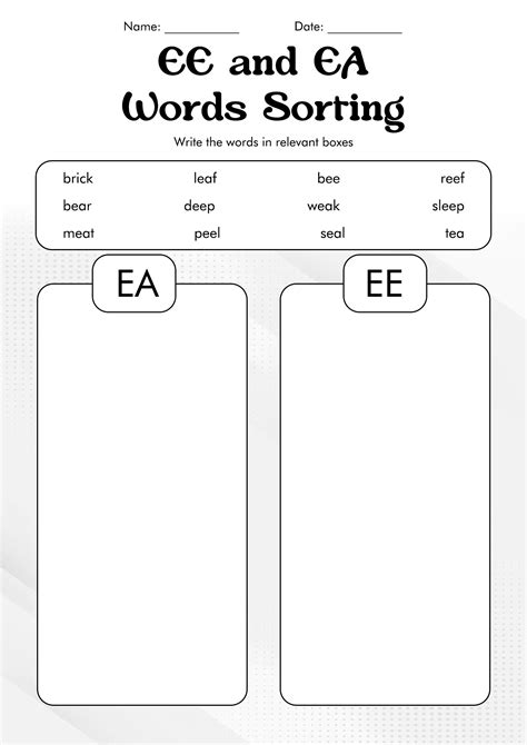Long Vowel Digraphs Worksheets