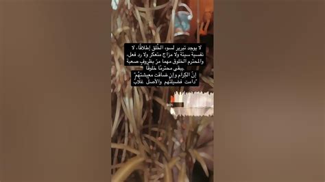 إنَّ الكِرامَ وإن ضَاقَت مَعِيشَتُهُم دَامَت فَضِيلتُهُم والأصلُ غلَّابُ Youtube