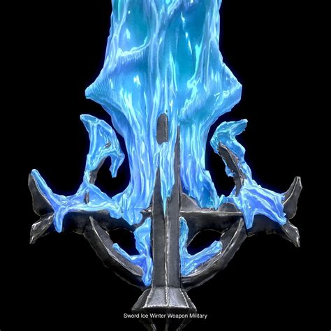 3d Model Collection Ice Sword And Ice Spear Vr Ar Low Poly Cgtrader