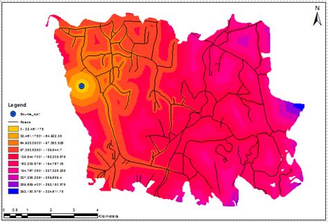 Cost Distance Map For Option 1 Download Scientific Diagram