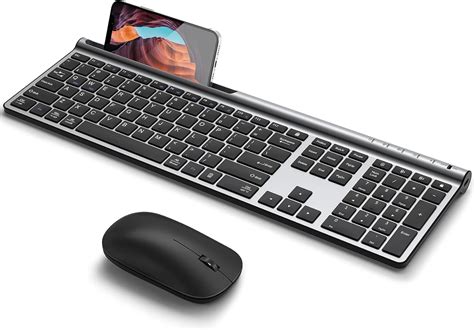 Multi Device Rechargeable Wireless Keyboard And Mouse Combo Silver