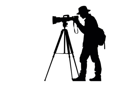 Photographer Silhouette Clip Art Photographer Premium Photo