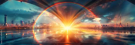 Urban Gateway Overpass Rainbow Arch A Stunning Photo Realistic Concept