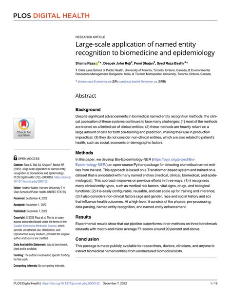 Pdf Large Scale Application Of Named Entity Recognition To