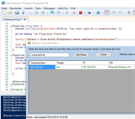powershell skript client status auslesen nt4admins