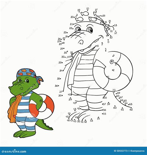 Dot To Dot Game Crocodile Connect The Dots By Numbers And Finish Draw