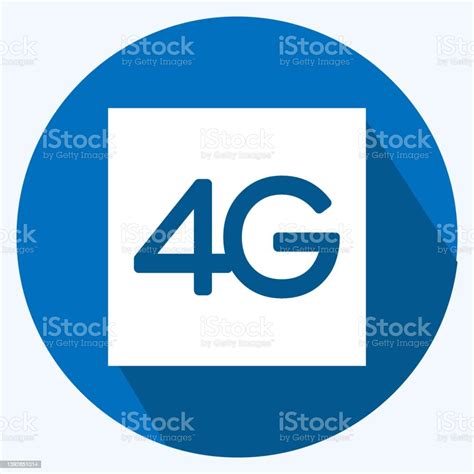 아이콘 4g 모바일 앱 기호에 적합합니다 긴 그림자 스타일 편집 가능한 간단한 디자인 디자인 템플릿 벡터 간단한 기호 그림 0