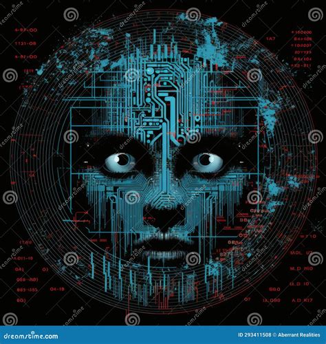 A Womans Face Is Shown On A Computer Screen Stock Illustration