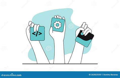 Development Team Vector Illustration Concept Business Development And