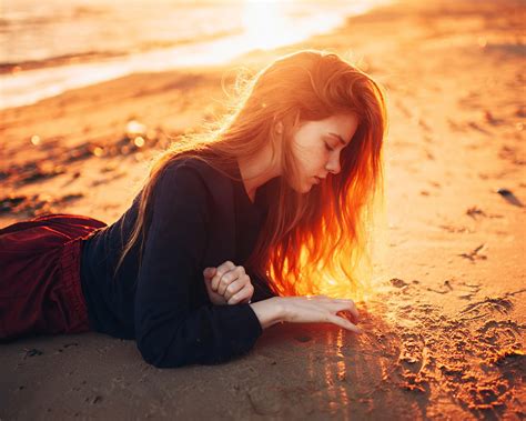 1280x1024 Girl Beach Playing With Sand 4k Wallpaper1280x1024
