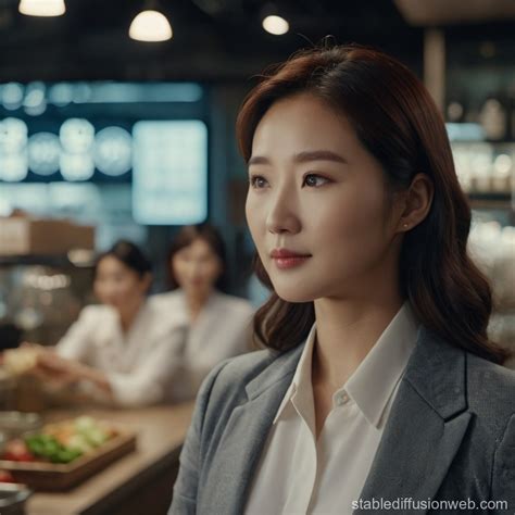 Korean Small Businesses Using AI With Local Background Stable