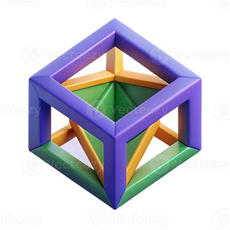 Distinctive Modern Isometric Abstract Geometric Shape Minimal Symmetrical With Scalable Design