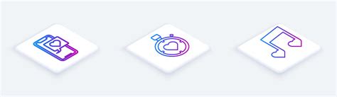 하트 스피치 버블 하트 스톱워치의 하트 하트가 있는 음색으로 아이소메트릭 라인 스마트폰을 설정합니다 흰색 정사각형 버튼 벡터 3차원 형태에 대한 스톡 벡터 아트 및 기타