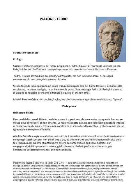 Riassunto Fedro Platone Docsity