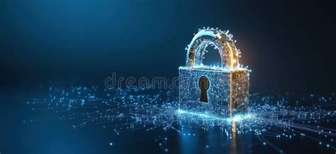 Digital Lock Symbolizing Cybersecurity Data Protection And Encryption Technology With Glowing
