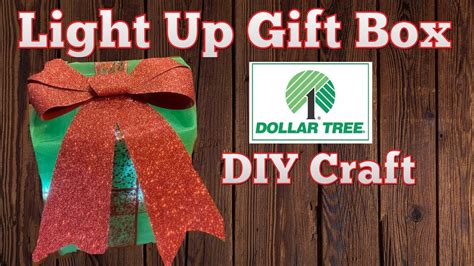 How To Make A Christmas Light Up Gift Box Dollar Tree DIY Craft Idea