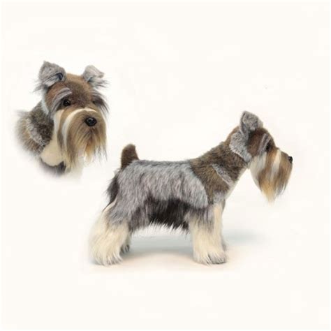 Miniature Schnauzer Stuffed Dog Statue By Hansa Creations