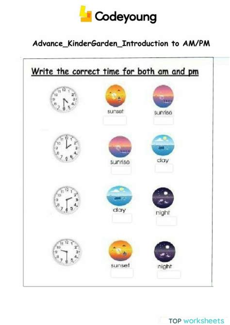 Time Am Pm Interactive Worksheet Topworksheets