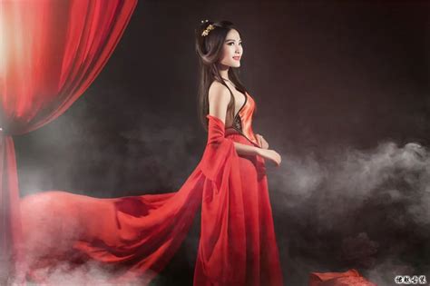 New Sexy Dance Costume Clothing Elegant Portrait Photography Red