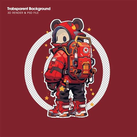 Premium Psd Sticker Teddy Bear Illustration