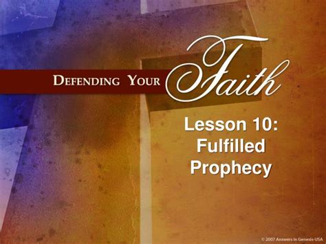 Ppt Lesson 10 Fulfilled Prophecy Powerpoint Presentation Free