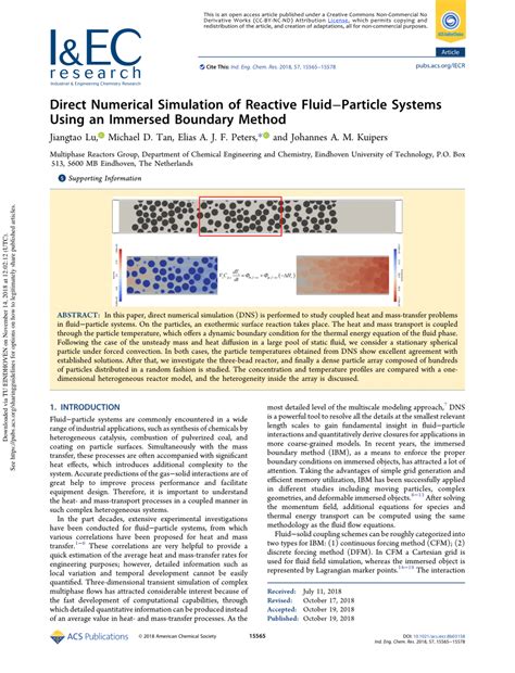 Pdf Direct Numerical Simulation Of Reactive Fluid Particle Systems