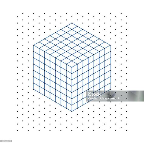 점 그리드 배경입니다 정사각형 그래프 아이소메트릭 큐브 선 그리기 건축가 프로젝트 텍스처 학교 수학 시트 기하학의 세계 3차원