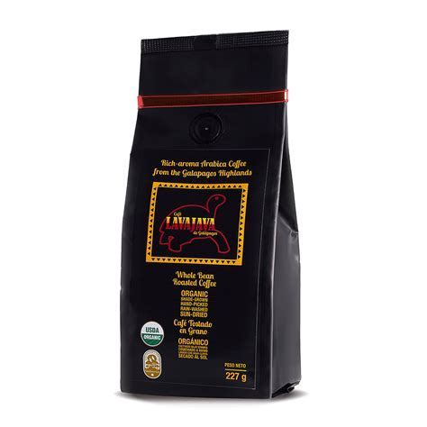 Organic Galapagos Islands Lava Java Coffee Beans 8 Oz