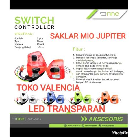 Jual Saklar Mio Jupiter Z Mx Yamaha Transparan LED Lampu Kiri Kanan Saklar LED Saklar Warna