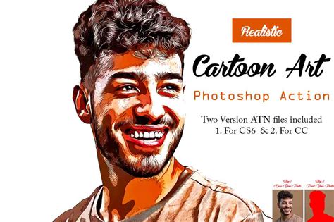 Realistic Cartoon Art Photoshop Action Invent Actions