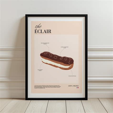 Eclair Dessert Print Kitchen And Dining Wall Art Poster Etsy