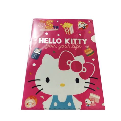 文具用品 三麗鷗 Hello Kitty 凱蒂貓 45th 亮銀 A4 文件夾 L型文件夾 資料夾 資料袋 收納夾 蝦皮購物