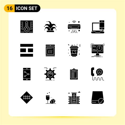 User Interface Pack Of 16 Basic Solid Glyphs Of Collage Macbook
