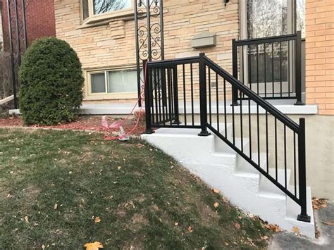 Aluminum Walkout Basement Railings Custom Glass Installation Gallery