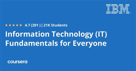 Information Technology It Fundamentals For Everyone Coursera