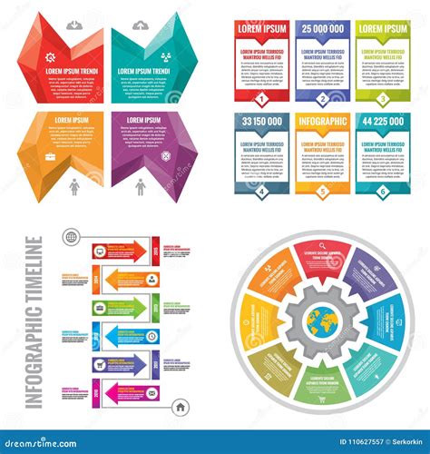 企业infographic模板概念传染媒介例证 抽象横幅集 广告促进布局汇集 向量例证 插画 包括有 创造性 例证 110627557