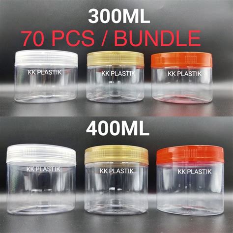 70 Pcs Plastic Jar Balang Kuih Balang Kueh Balang Raya Canister Botol Plastik Choco Jar Bekas