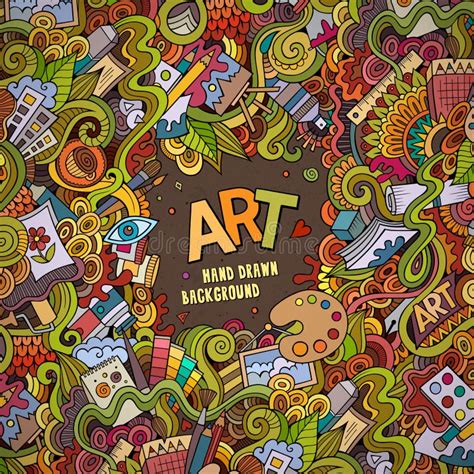 Вектор шаржа Doodles искусство и ремесло нарисованные рукой Иллюстрация