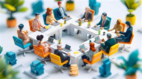 3d Cute Icon In Boardroom Executives Strategize Leadership Policies Core Values Integration Isom