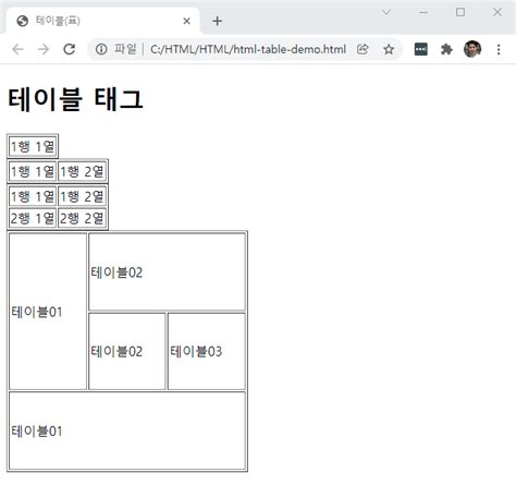 테이블표을 만드는 Table Tr Td 태그에 대한 간단 사용법 설명