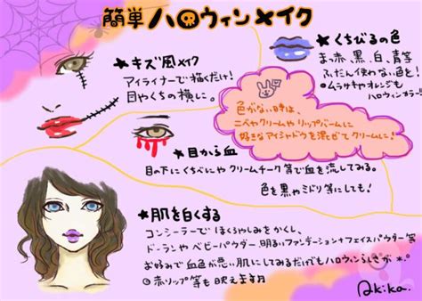 自分でプチ仮装メイク プチプラコスメで楽しめるハロウィンメイクのやり方【イラスト】 ローリエプレス Make Up Bullet