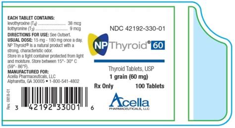 Np Thyroid 60 Mg 1 Grain 024906806906 Aesthetic Record Marketplace