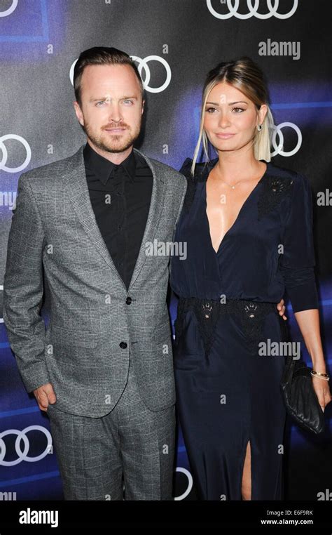 Los Angeles Ca Usa 21st Aug 2014 Aaron Paul Lauren Parsekian At