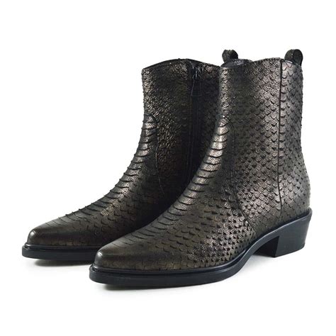 Trento Dames Enkellaars Riora Croco Groen Van Dael Schoenen