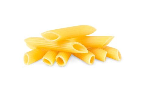 Premium Photo Heap Of Cylindrical Ribbed Pasta Isolated On White Background
