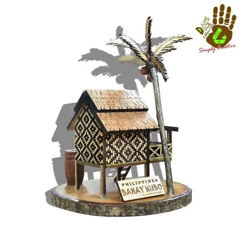 Simply Creative Wooden Bahay Kubo Miniature With Penholder Shopee