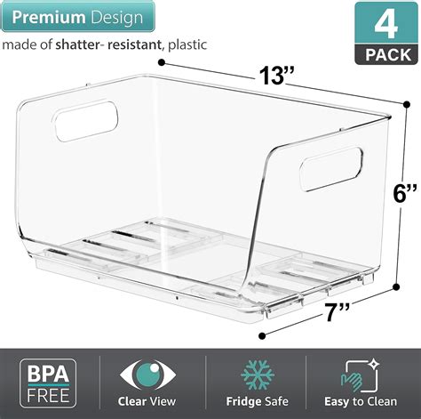 Sorbus Stackable Storage Bins Open Front Clear Australia Ubuy