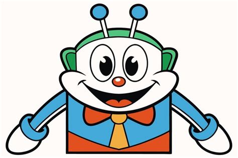 행복 한 미소 로 의 만화 일러스트레이션 프리미엄 Ai 생성 벡터